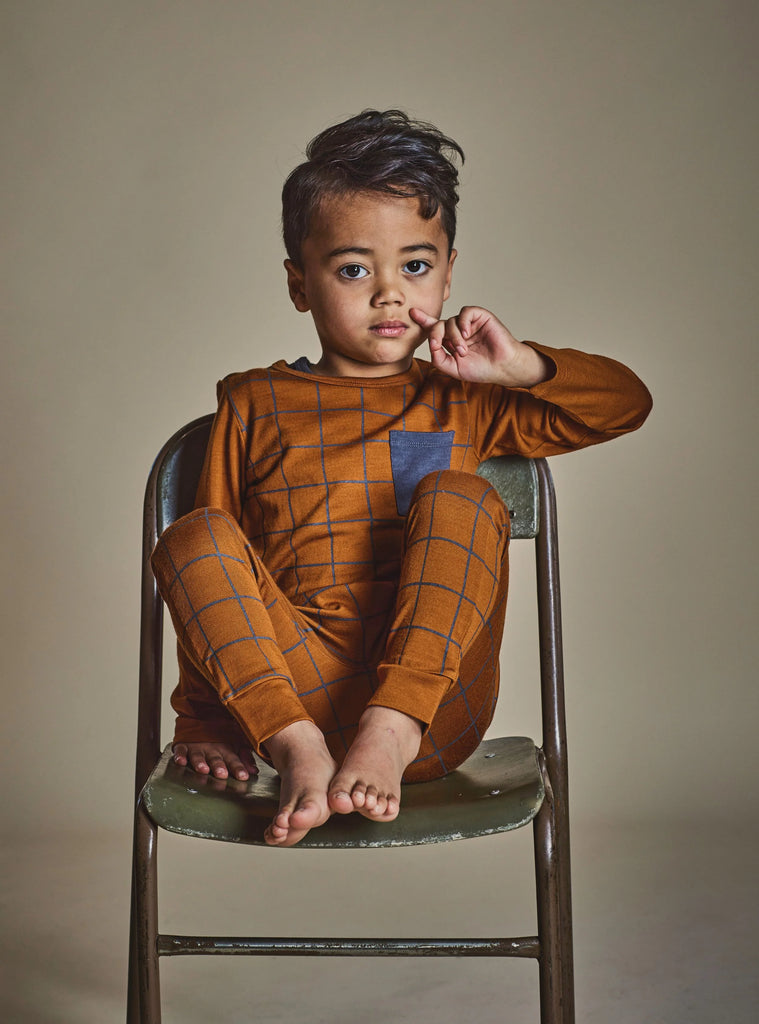 LFOH - MARLOW PJ SET RUST CHECK | The Kids Store - Quality Baby to Teen ...