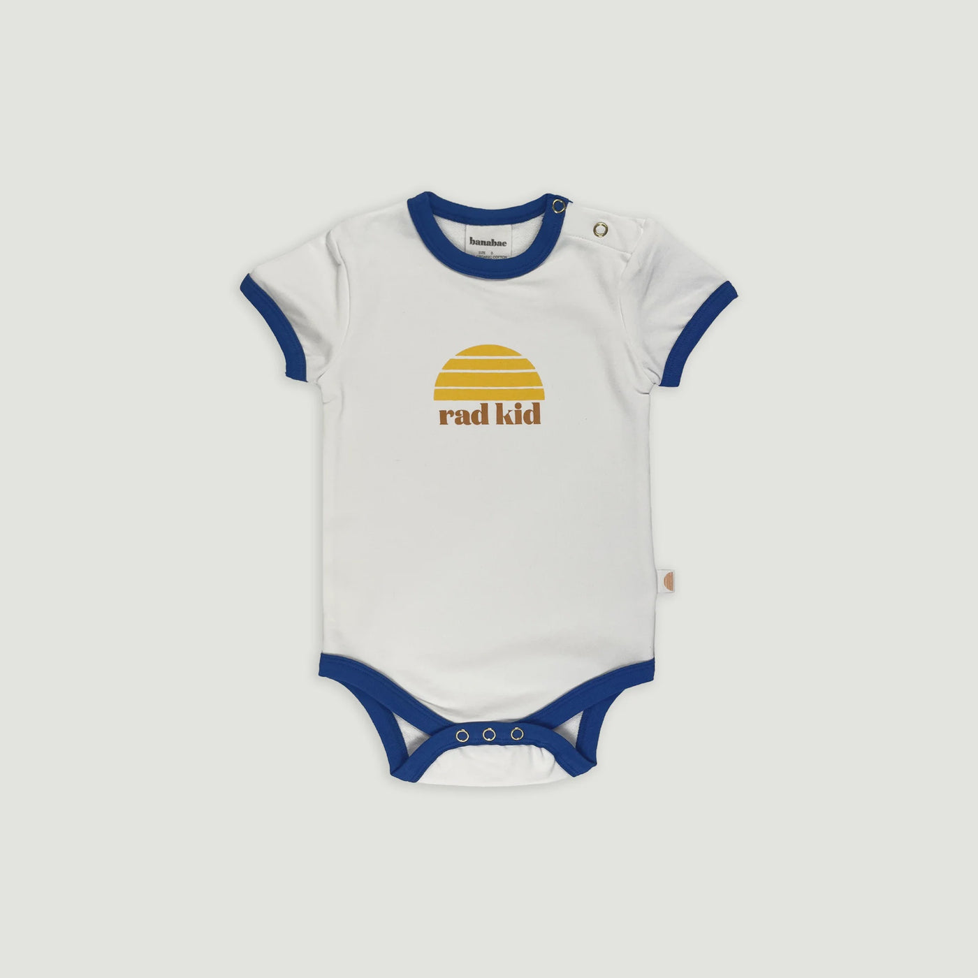 BANABAE- RAD KID PRIMARY ORGANIC COTTON RINGER ONESIE | The Kids Store ...
